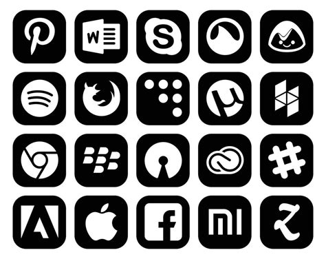 20 Social Media Icon Pack Including Adobe Creative Cloud Browser Open