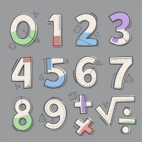 Conjunto de símbolos matemáticos dibujados a mano Vector Gratis