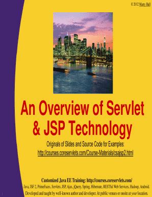 Fillable Online Mimoza Marmara Edu An Overview Of Servlet JSP