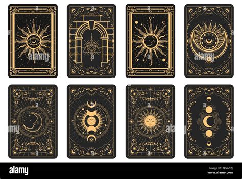 Les Cartes De Tarot Battent Le Revers Cadre Magique Avec Des Motifs
