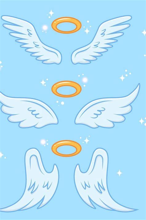 Angel Wings Cartoon Angels Wing And Nimbus Winged Angel Artofit