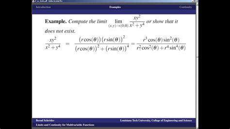 concise modular calculus [74 97] limits and continuity for multivariable functions youtube