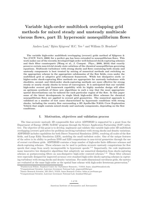 pdf variable high order multiblock overlapping grid methods for mixed steady and unsteady