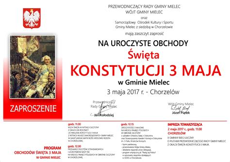 Uroczyste obchody Święta Konstytucji 3 Maja w Gminie Mielec Promocja