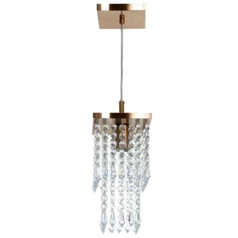Kit Lustres Pendente De Cristal Acrilico Spark Cobre No Shoptime