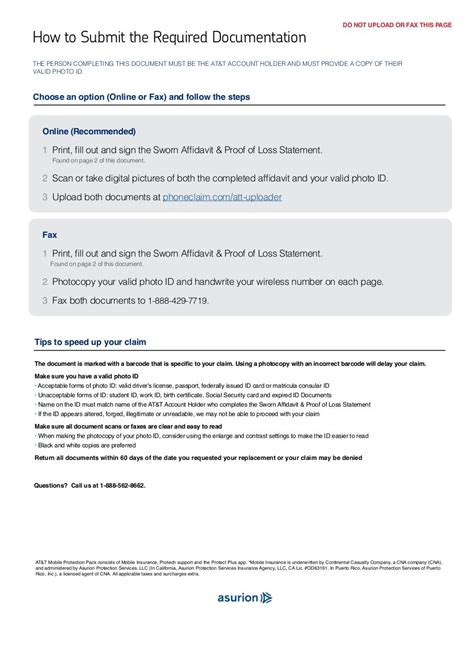 Asurion Affidavit Form Printable Newfreeprintable Net