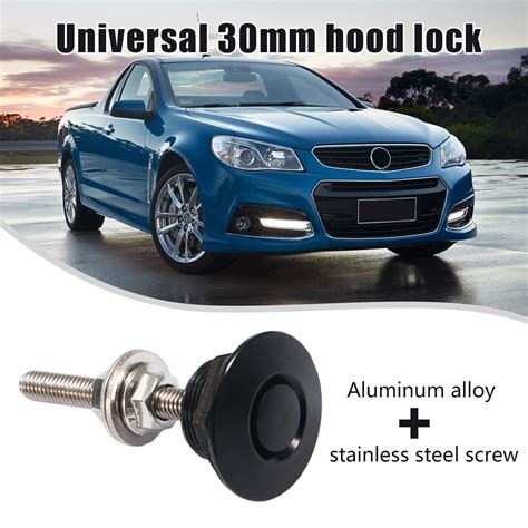 Universal 30mm Push Button Billet Hood Pins Lock License Plate Clip Kit Engine Bonnets Lock