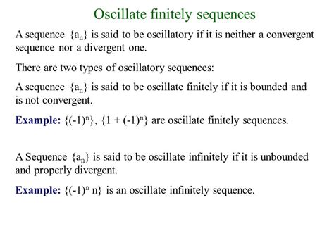 oscillating examples of sequences