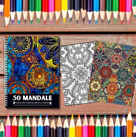 Mandale Carte De Colorat Pentru Adulti Forme Abstracte