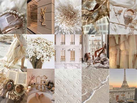 Boujee Boho Light Beige Aesthetic Wall Collage Kit 60pcs Instant