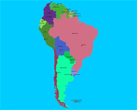 Topografie Landen En Hoofdsteden Van Zuid Amerika Topomania Net