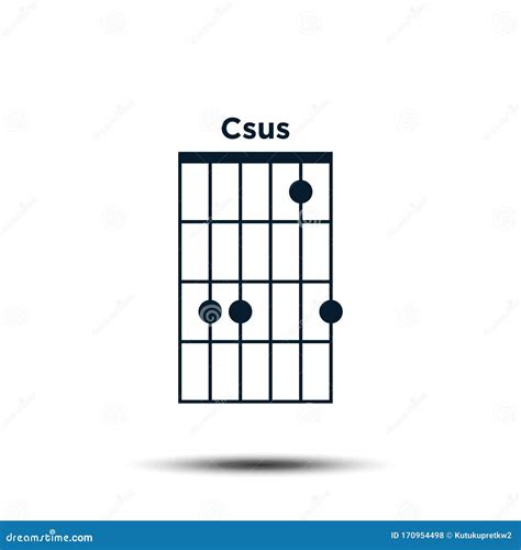 C Sus Basic Guitar Chord Chart Icon Vector Template Stock Vector