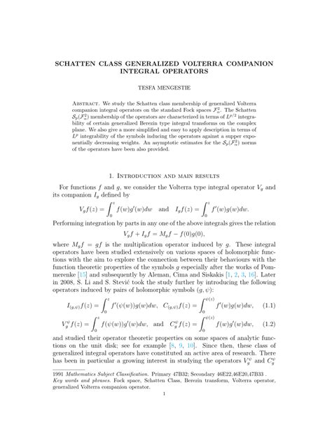 pdf schatten class generalized volterra companion integral operators