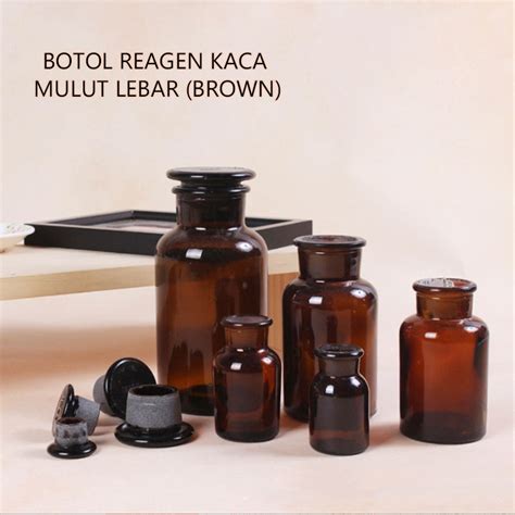 Jual Botol Reagen Kaca Mulut Lebar Coklat Tanpa Skala