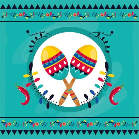 Dibujos Animados De La Cultura Mexicana Vector Premium