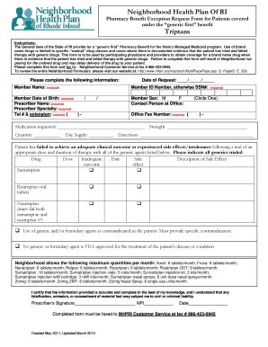 Fillable Online Pharmacy Benefit Exception Request Form For Patients