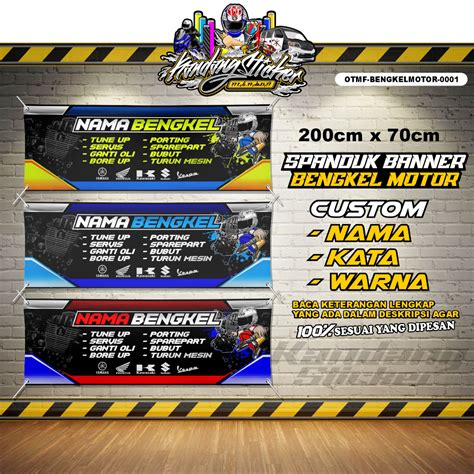 Jual SPANDUK BENGKEL MOTOR OTMF BENGKELMOTOR 0001 BANNER RACING BALIHO