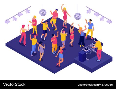 Dj Party Isometric Composition Royalty Free Vector Image