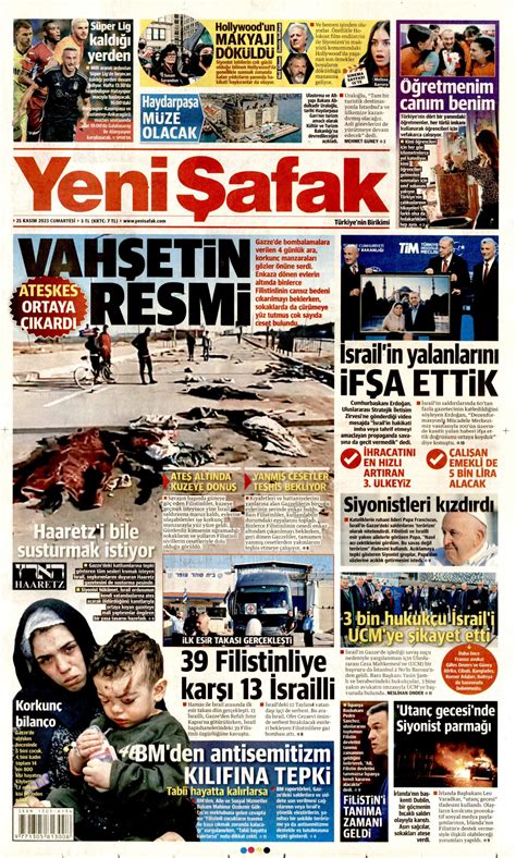 Yeni Şafak Gazetesi Yeni Şafak Manşet Oku Haberler 25 Kasım 2023