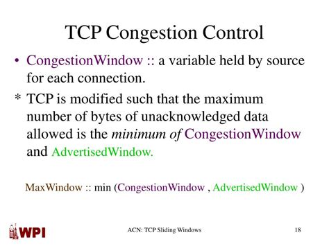 Ppt Tcp Sliding Windows With Flow Control And Congestion Control