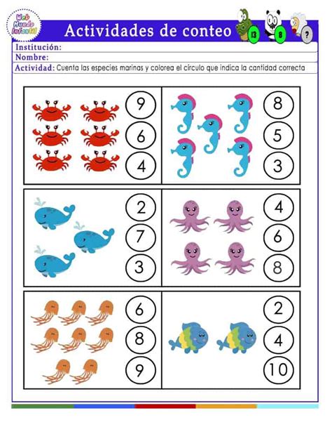 Actividades De Conteo Para Preescolar Del 1 Al 10 Imprimibles
