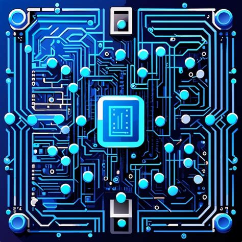 Placa de circuito azul circuito cibernético circuito digital qr