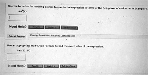use the formulas for lowering powers to rewrite the e… solvedlib