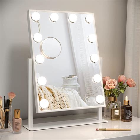 Dripex Miroir Maquillage Lumineux Miroir LED 12 Lumières Miroir