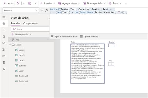 CONTAR LAS VECES QUE SE REPITE UN CARACTER ESPECÍFICO EN UN TEXTO CON