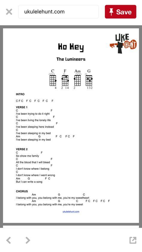 Ho Hey Lumineers Guitar Chords