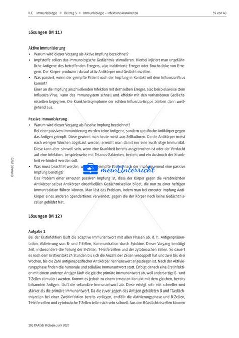 Aktive Und Passive Immunisierung MeinUnterricht