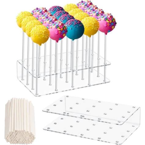 2 Pièces Support Sucette Présentoir À Cake Pop 20 Trous Moule Pop