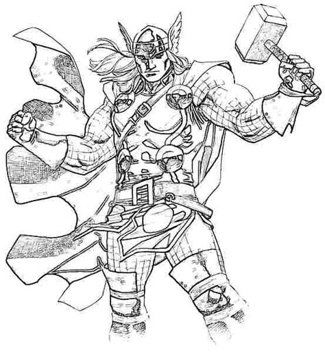 Dibujo De Thor Para Colorear Y Pintar 48669