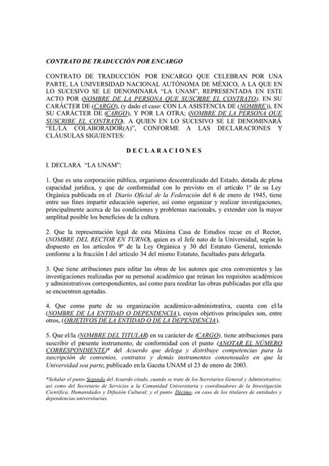 contrato de traducción por encargo contrato de traducción por