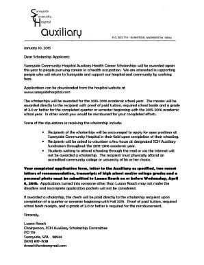 Fillable Online SCH Auxiliary Applicant 2015pdf Fax Email Print PdfFiller