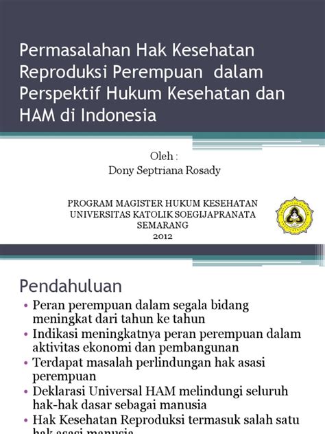 PDF Perlindungan Hak Kesehatan Reproduksi Perempuan Dalam Perspektif