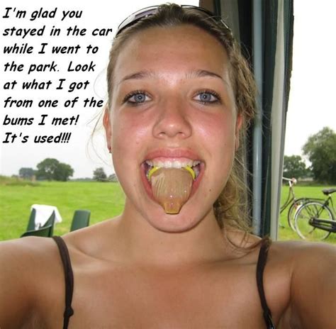 Guys Eat Condom Caption Cumception