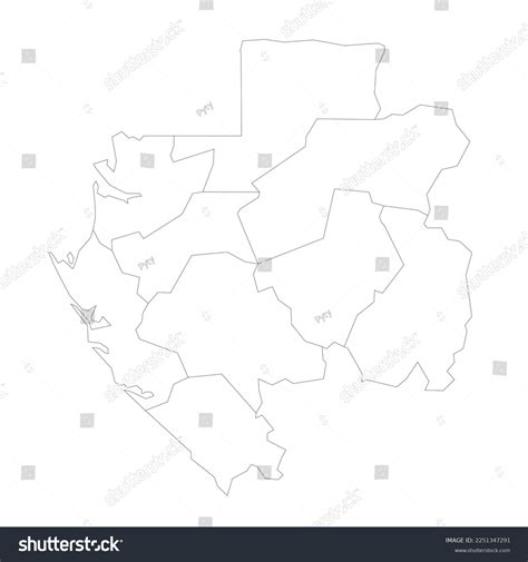 Gabon Political Map Administrative Divisions Stock Vector Royalty Free