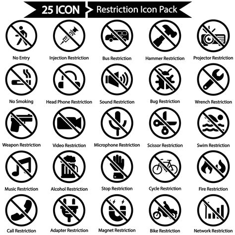 Restriction Icon Pack 10582519 Vector Art At Vecteezy