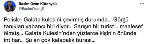Bir Kişi Galata Kulesi nden Atlayarak İntihar Etti