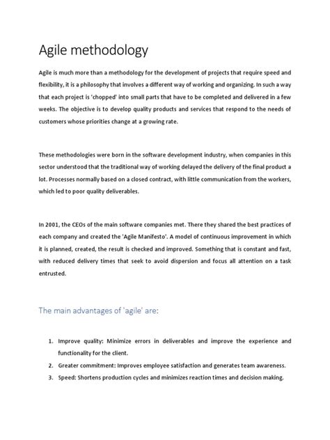 agile methodology docx agile software development software development