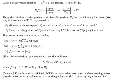 solved given a scalar valued function f rd r its