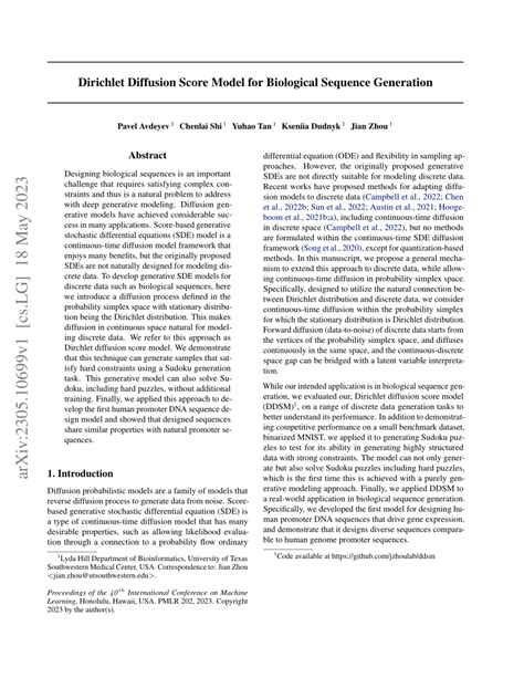 pdf dirichlet diffusion score model for biological sequence generation