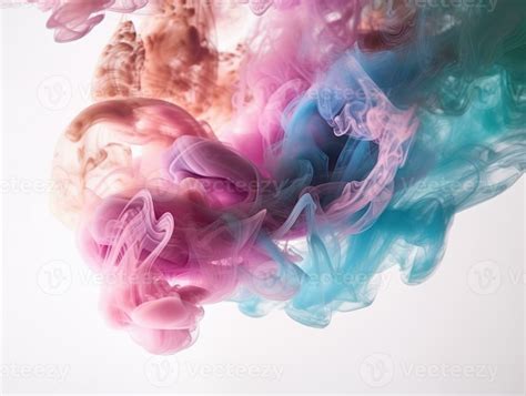 Colorful Smoke Isolated On White Background Abstract Background For Art