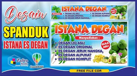 Desain Spanduk Es Kelapa Muda Es Degan Di Corel Draw Free File Cdr