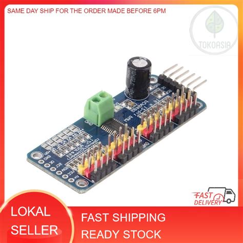 Jual Ready Stock PCA9685 16 CH 12Bit PWM Servo Motor Driver Board