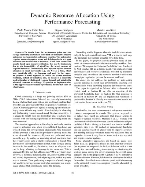 pdf dynamic resource allocation using performance forecasting