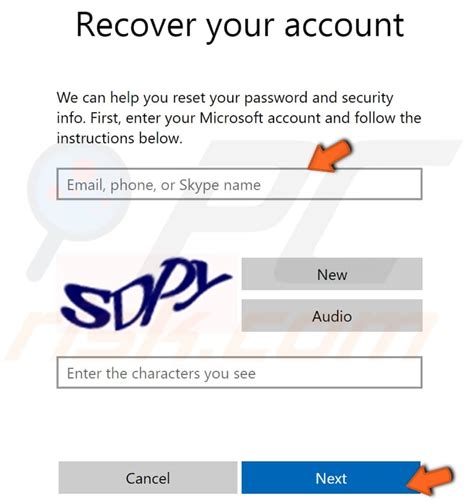 Reset Forgotten Microsoft Account Password For Windows