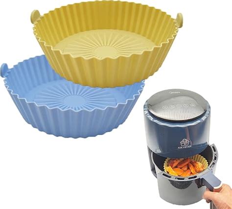TECDW Lot de 2 pots en silicone réutilisables pour friteuse à air