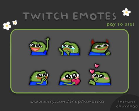 Peepo Pepe Emotes For Your Twitch Youtube Discord X Etsy Uk
